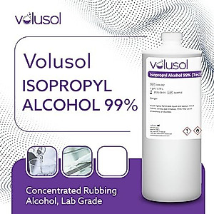 Volu-Sol Isopropyl Alcohol 99% (Isopropanol) - High Purity, USP | Kosher Grade IPA for Lab Equipment, Electronics, & Medical Cleaning - Clear Bottle, 1L/ 32 oz. (1 Pack)
