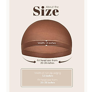 MYKURS Brown Wig Caps for Women, Stocking Cap for Lace Front Wig, Dark Brown 24 PCS