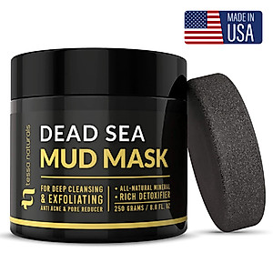TN TESSA NATURALS Dead Sea Mud Mask - Enhanced with Collagen - Reduces Blackheads, Pores, Acne, & Oily Skin - Visibly Healthier Face & Body Complexion - All Natural Anti-Aging Formula for Women & Men