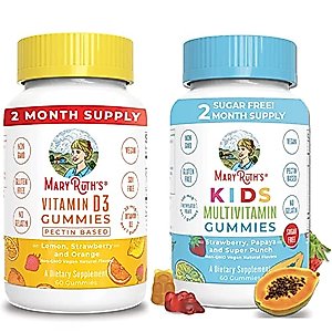 Kids Vitamin D3 Gummies & Kids Multivitamin Gummies Bundle | Supplement for Bone Strength, Phosphorus and Calcium Absorption | Immune Support & Muscle Development for Kids with Methylfolate
