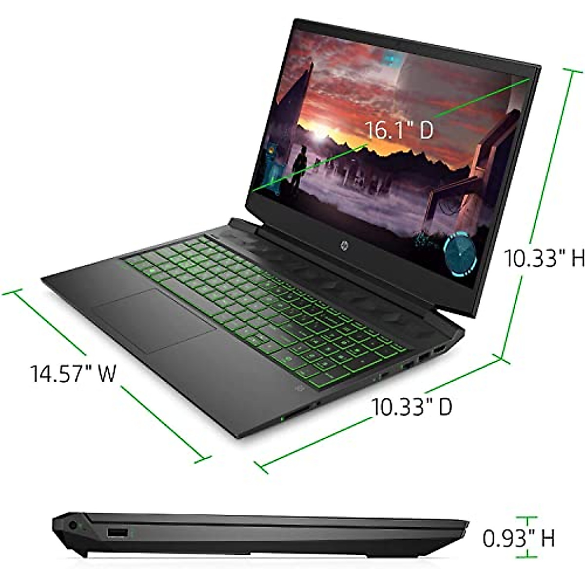 HP Pavilion 16.1 inch Gaming Laptop (1920x1080) FHD 144Hz , Intel Core i5-10300H, NVIDIA GeForce GTX 1660 Ti with Max-Q Design, 8GB RAM, 512GB SSD+32GB Optane, Windows 10 Home