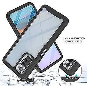 DETUOSI Hard Cell Phone Case for Xiaomi Redmi Note 10 Pro 6.67" with Screen Protector (Not for Note 10 5G), 360 Full Body Protective Phone Cover Case for Redmi Note 10 Pro Max, Black
