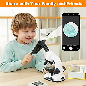 Microscope for Kids, Kids Microscope Kit, 40x-750x Microscope Kit for Kids 5-7 8-12, Educational STEM & Science Toys with Slides, Phone Adapter, Gifts Toys for Boys Girls Ages 5-6-7-8-12-13