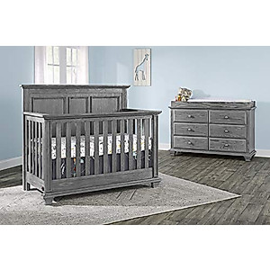 Oxford Baby Kenilworth 4-in-1 Convertible Crib, Graphite Gray, GreenGuard Gold Certified