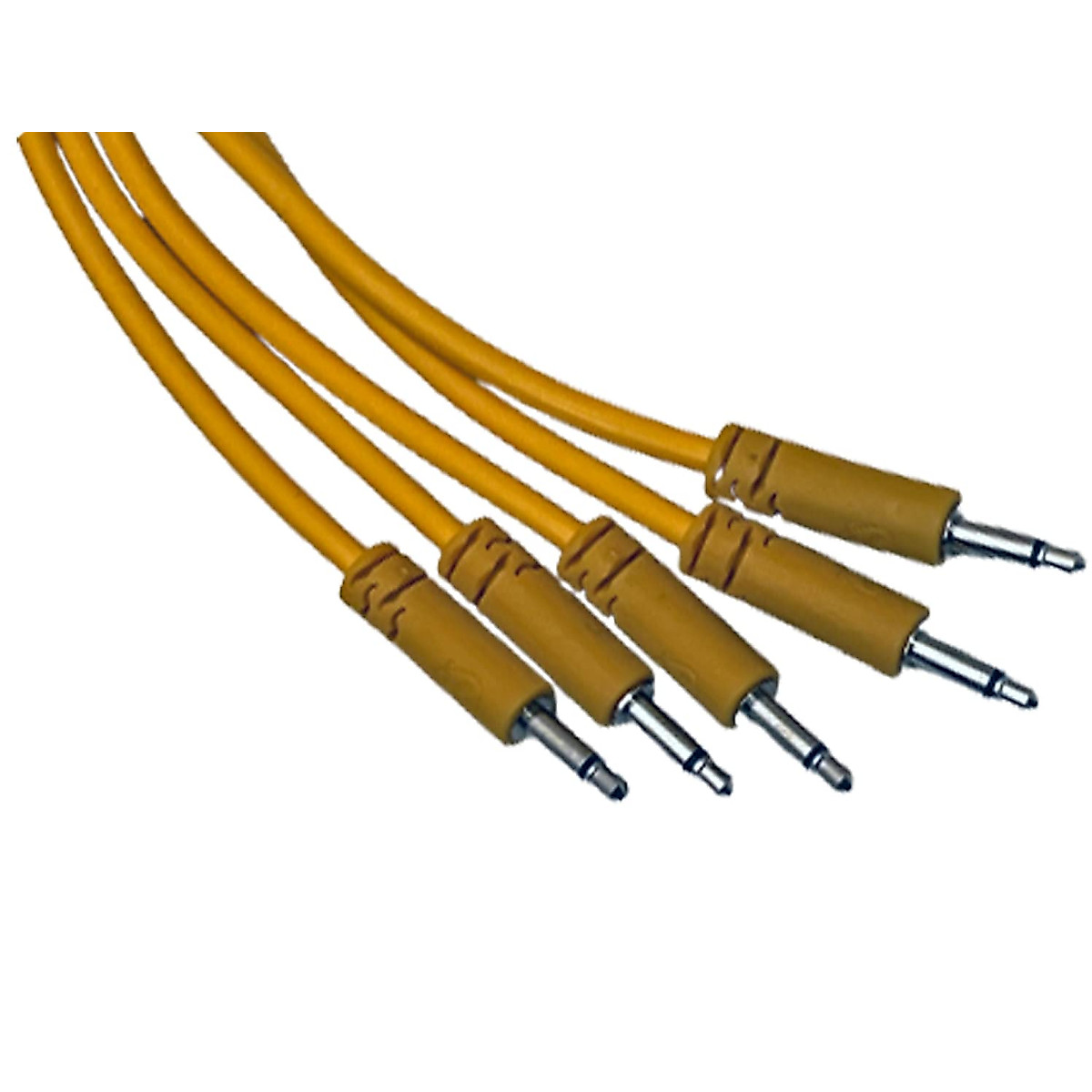 Starving Students Music Supplies Luigi's Modular Supply Spaghetti Eurorack Patch Cables - Package of 5 Gold/Orange Cables, 6" (15 cm)