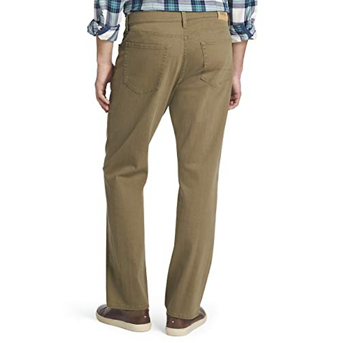 IZOD Men's Relaxed Fit Comfort Stretch Denim Jeans, Vintage Khaki, 32W X 32L