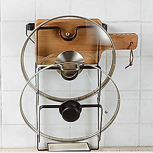 Pot Rack Punch-free Wall-mounted Kitchen Cutting Board Rack Cutting Board Rack Household Chopping Board Shelf Pot Lid Storage Rack