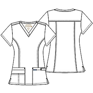 Sanibel Scrubs Stretch V-Neck Top (Wine, M)