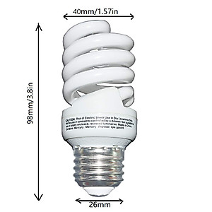 UNITEDLUX 13 Watt CFL Light Bulb (60 Watt) Soft White 2700K 1040LM Spiral Bulb Medium Base Compact Fluorescent Bulb (2 Pack)
