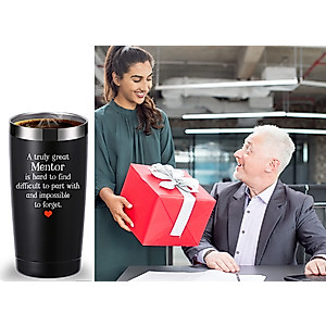 momocici Mentor Gifts 20 OZ Tumbler.A Truly Great Mentor Is Hard To Find And Impossible To Forget.Appreciation,Retirement,Goodbye,Farewell Gifts for Mentoring Teacher Boss Peer Mug(Black)