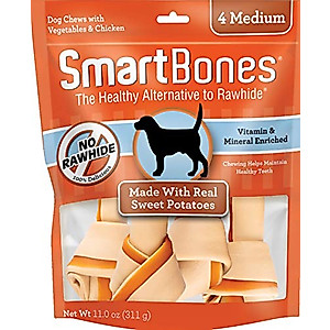 SmartBones Sweet Potato Dog Chew, Medium, 4 pieces/pack