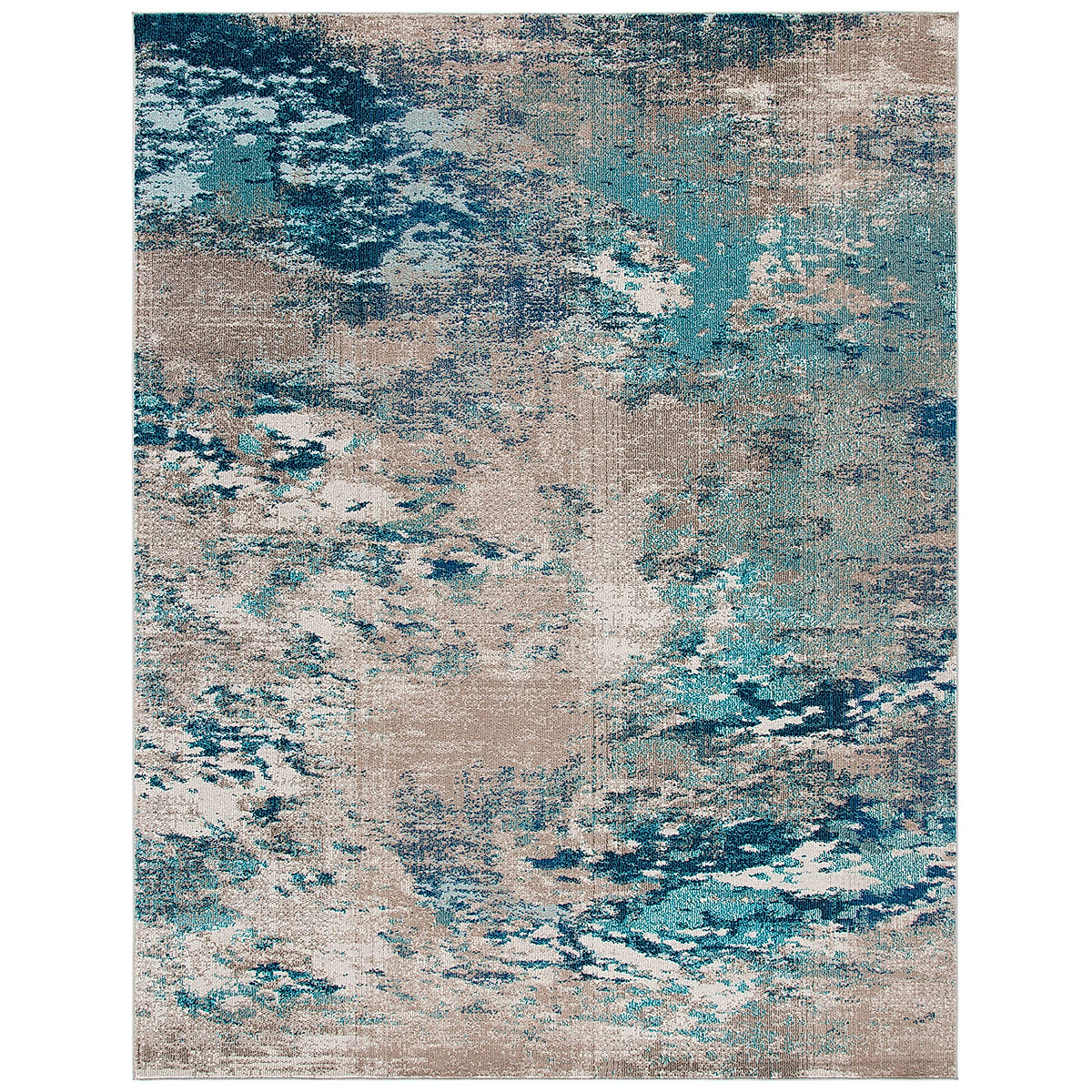 SAFAVIEH Madison Collection Area Rug - 9' x 12', Blue & Grey, Modern Boho Abstract Design, Non-Shedding & Easy Care, Ideal for High Traffic Areas in Living Room, Bedroom (MAD440M)