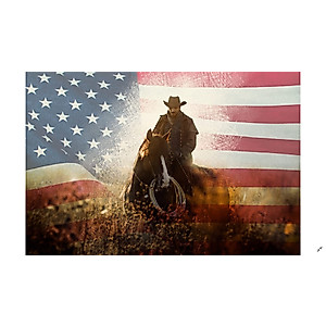 MID WEST RANGE ‘The Patriot’ American Flag Rodeo Wallet for Men. Distressed Leather ‘IN GOD WE TRUST’. Gift Cowboy Wallet for the True Patriot - Western Wallet for Men.