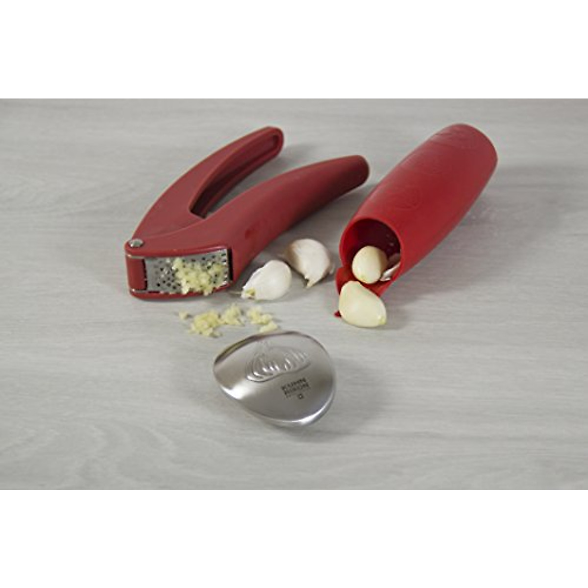 Kuhn Rikon Ultimate Garlic Set, Red