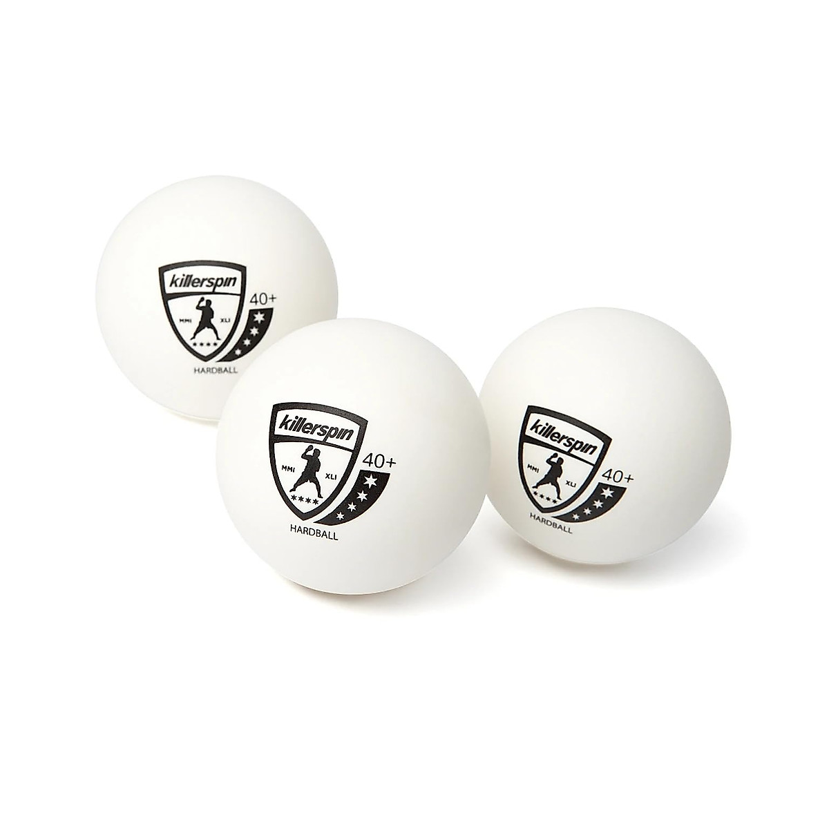 Killerspin 4-Star 40+ White Ping Pong Balls - New Standard ABS Plastic 40mm Table Tennis Balls - Competition Balls for Tournament Play - ITTF Quality (3 White Ball-Pack)