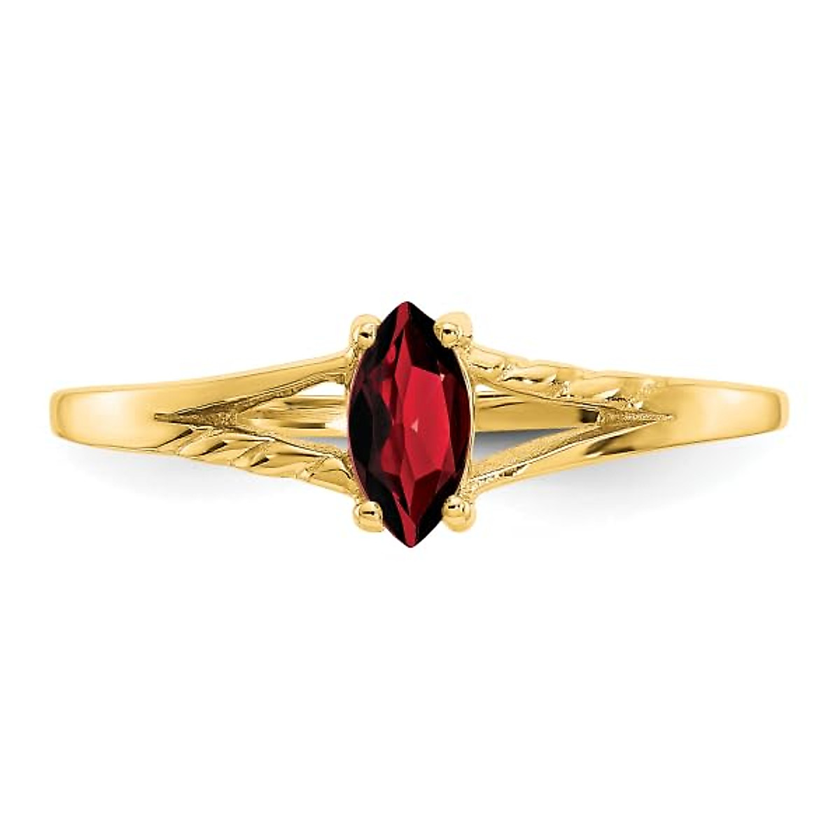 IceCarats 10K Yellow Gold Red Garnet Ring Gemstone Band January Birthstone Jewelry Size 7.00