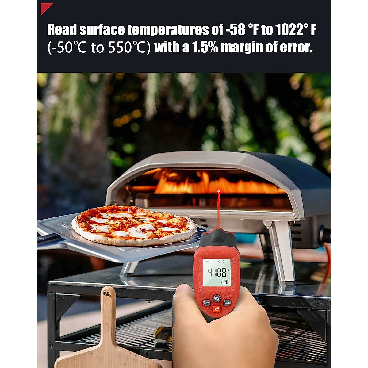 Wintact Digital Infrared Thermometer -58 to 1022℉ (-50 to 550℃) Non-Contact Laser Temperature Gun Measuring Surface for Kitchen Cooking Food Fluid BBQ Frying Meat