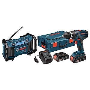 Bosch DDS181-02LPB 18-volt 2-Tool Combo Kit Drill/Driver with Radio, 2 Batteries, Charger and L-BOXX2
