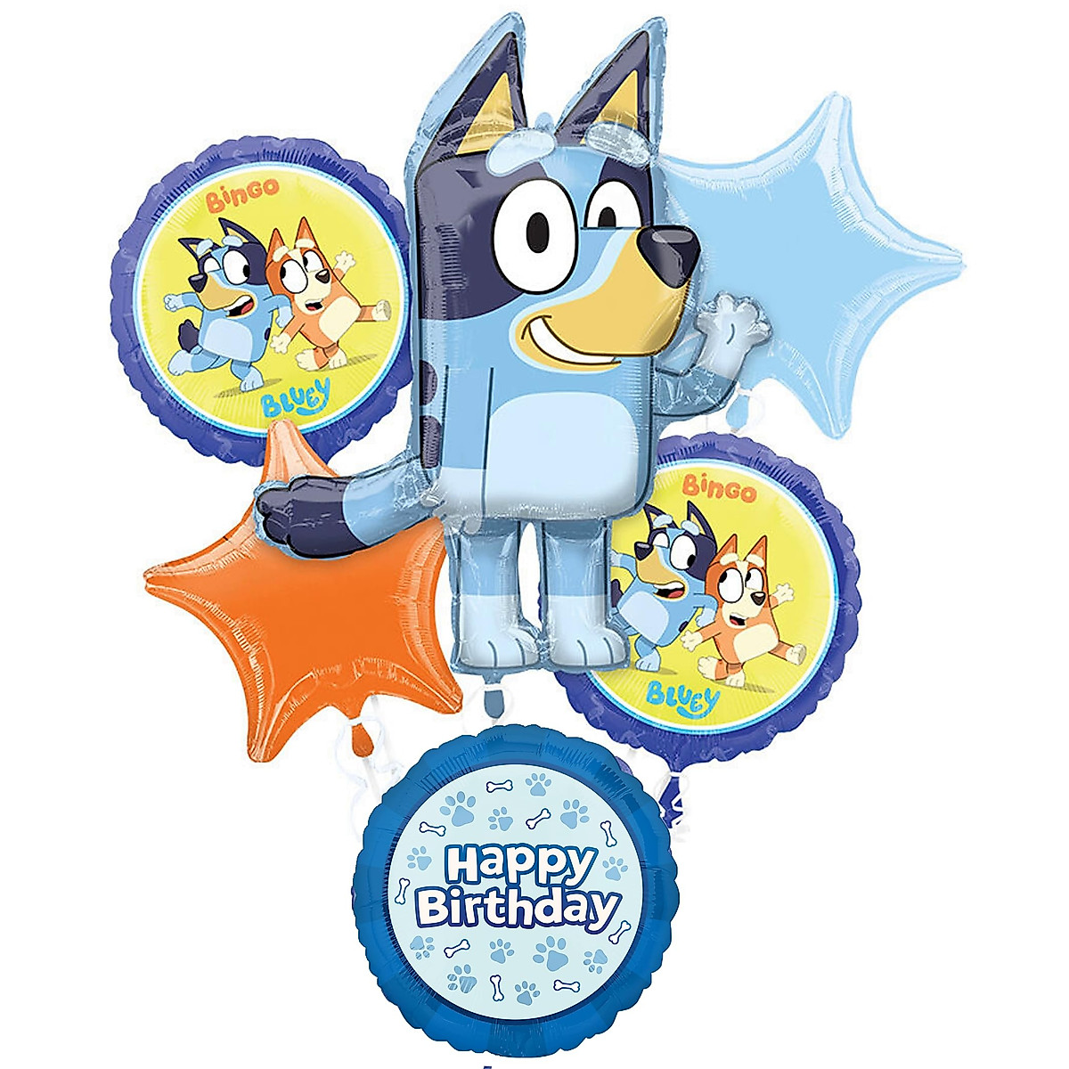 Anagram Bluey Birthday Party Supplies Foil Balloon Bouquet Decorations