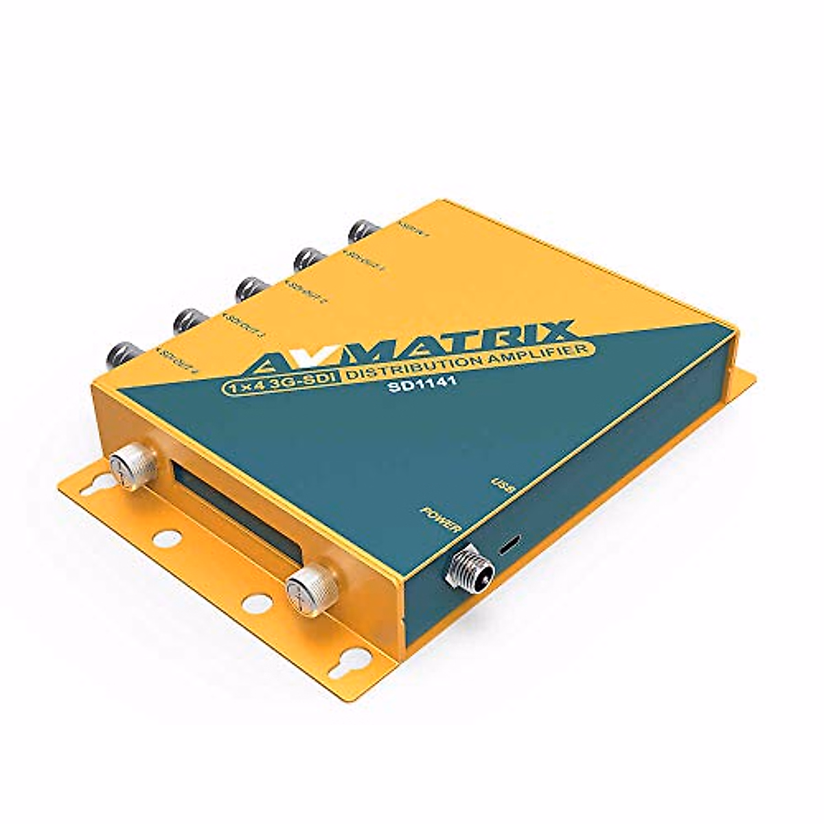 AVMATRIX SD1141 1x4 3G-SDI Reclocking Distribution Amplifier; Automatically Detects SD, HD and 3G-SDI; 4 Buffered and Re-clocked Outputs; 3G/HD/SD-SDI Multi-rate Signal Processing