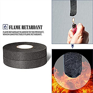 MEBMIK 2 Rolls 0.75in(W) X 82ft(L) Cloth Electrical Tape,Wire Loom Tape,Automotive Wiring Harness wrap Tape,Car Audio & Video Wiring Harnesses,Automotive Wire wrap Protection/Noise Reduction