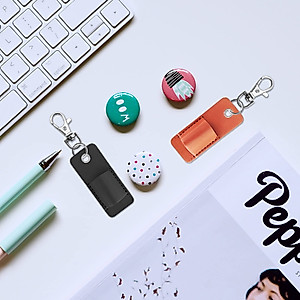 2 Pieces Pen Lanyard Holder, Pen Holder for Lanyard Pen Holder for Clipboard with Clip PU Leather Exquisite Workmanship Anti-lost Leather Pen Holder for Badge Clipboard (Black and Brown)