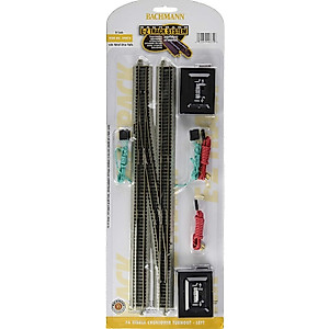 Bachmann Industries E-Z Track 6 Single Crossover Turnout - Left (1/card) N Scale, Grey