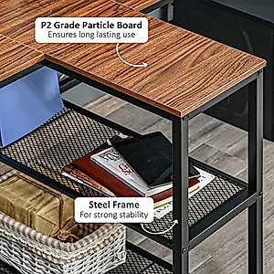 HOMCOM 83" Two Person Computer Desk with 2 Storage Shelves, Double Desk Workstation with Book Shelf, Long Desk Table for Home Office, Dark Walnut
