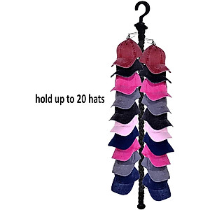 Closet Hanging Cap Keeper Closet Cap Racks Hats Holders Closet Hook Storage Organizer Hat Display Rack, 20 Baseball Cap Holder - Fit Most Hats - No Hats Included