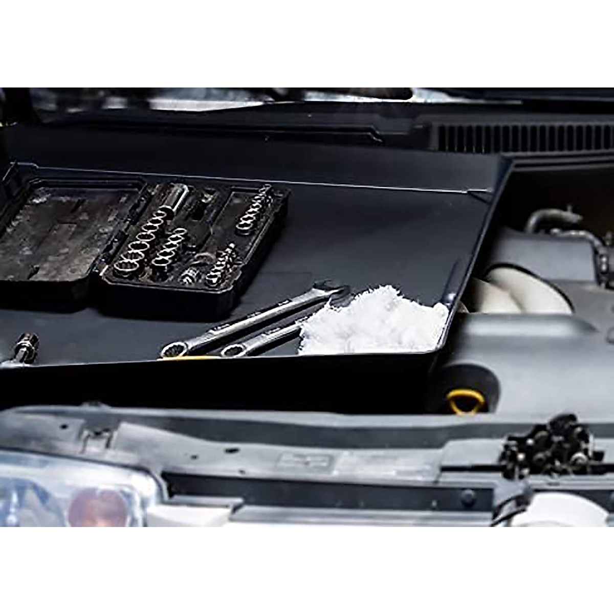 Midea WHS-109FW1 Upright Freezer, 3.0 Cubic Feet, White & WirthCo 40092 Drip Tray - Black - (22" X 22" X 1.5")