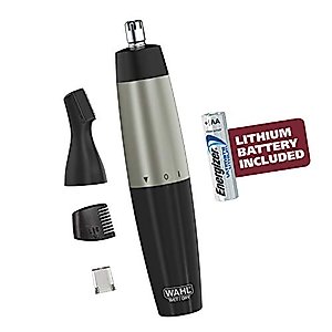 Wahl Groomsman Men’s Lithium Battery Powered Ear, Nose, & Brow Trimmer for Eyebrow & Facial Hair Trimming for Men with 2 Interchangeable Heads – Model 5560-2801