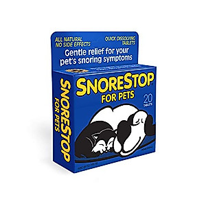 SnoreStop for Pets 20 Chewable Tablets I Natural Anti-Snoring Solution I Snore Relief for Dogs Cats I Stop Snoring Aid I Sleep Remedy I Device Free I Helps Stop Snores I Anti-Snore Aid