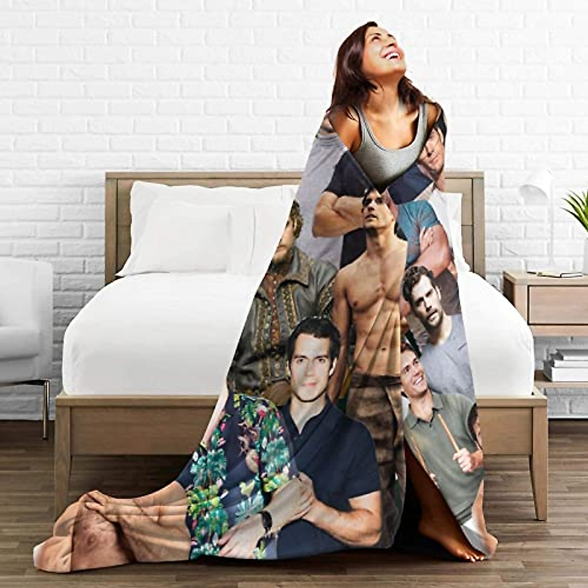 Blanket Henry Cavill Soft and Comfortable Wool Fleece Throw Blankets for Sofa Office car Camping Yoga Travel Home Decoration Cozy Plush Beach Blanket Gift