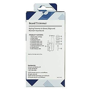 Amazon Brand - Solimo Rechargeable Beard Trimmer with 1 Blade, 3 Combs and Charging Cable