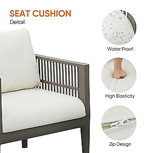 Werph 3 Pieces Patio Furniture Set, Outdoor Furniture Patio Set with Washable Cushions Balcony Furniture Patio Chairs Set of 2 Front Porch Furniture Set Small Conversation Sets for Lawn Garden