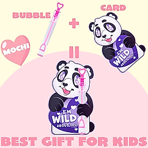 JOYIN 36 Packs Valentine's Day Gift Cards with Mini Bubble Maker Wands for for Kids Valentine Party Favor Toys, Valentine's Classroom Exchange, Game Prizes