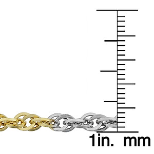 Kooljewelry 10k Tricolor Gold Double Cable Link Bracelet (7.25 inch)