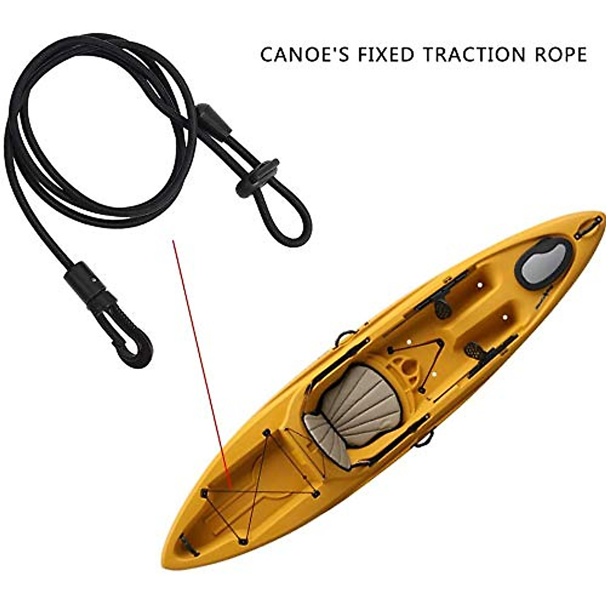 MOOCY Kayak Paddle Leash Safety Rod Adjustable Canoe Paddle Fishing Rod with Snap Hook for Kayaking Securing Canoe SUP Board Rowing Surfing Cycling Survival Paracord Bungee Cord Safety Lanyard