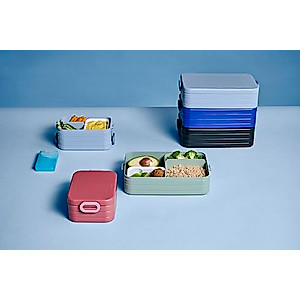 MEPAL, Bento Detachable Lunch Box Large with 2 Compartments for Food Storage and a Fork, Portable, BPA Free, Nordic Pink, Holds 1500ml|51 oz, 1 Count