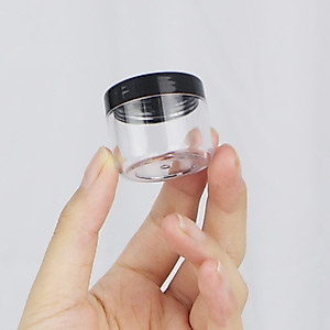 Household 0.7oz Plastic Jars with Lids, 20 Pack BPA Free, Reusable, Refillable Transparent Cosmetic Containers for Bath Salts, Cosmetics, Powders, Beauty Product and Small Accessories