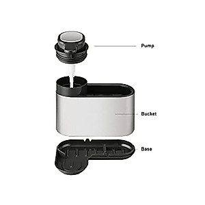 Alta by AuggieChino Sink Caddy with Dish Soap Dispenser, Sponge Holder for Kitchen Sink, Kitchen Organizer, Brush Holder, Stainless Steel Gray