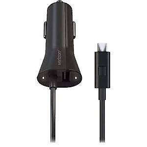 Verizon Car Charger, Micro USB Dual USB Car Charger with LED Light for Samsung, LG, Nexus, HTC and More