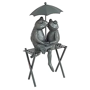 Pure Garden Frog Couple Lawn and Garden Décor, Bronze
