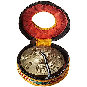 Tibetan Tingsha Meditation Bell - Om Mani Padme Hum Beautifully Embossed on the Surfaces - Hand Tuned & Crafted in Nepal