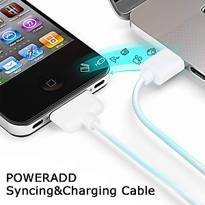 DCNETWORK iPhone 4s Cable USB Sync and Charging Cable for iPhone 4 4s 3G 3GS iPad 1 2 3 iPod Touch Nano 30 Pin Charger Cord Dock Adapter Data 3.3 Feet (White)