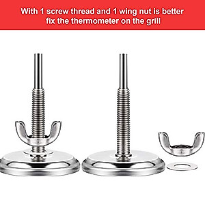 Frienda 3 Packs Charcoal Grill Temperature Gauge Thermometer Gauge Wood Barbecue Charcoal Grill Thermometer Heat Indicator for Lamb Beef Meat Cooking, 2-3/8 Inch Dial and 2-7/8 Inch Stem