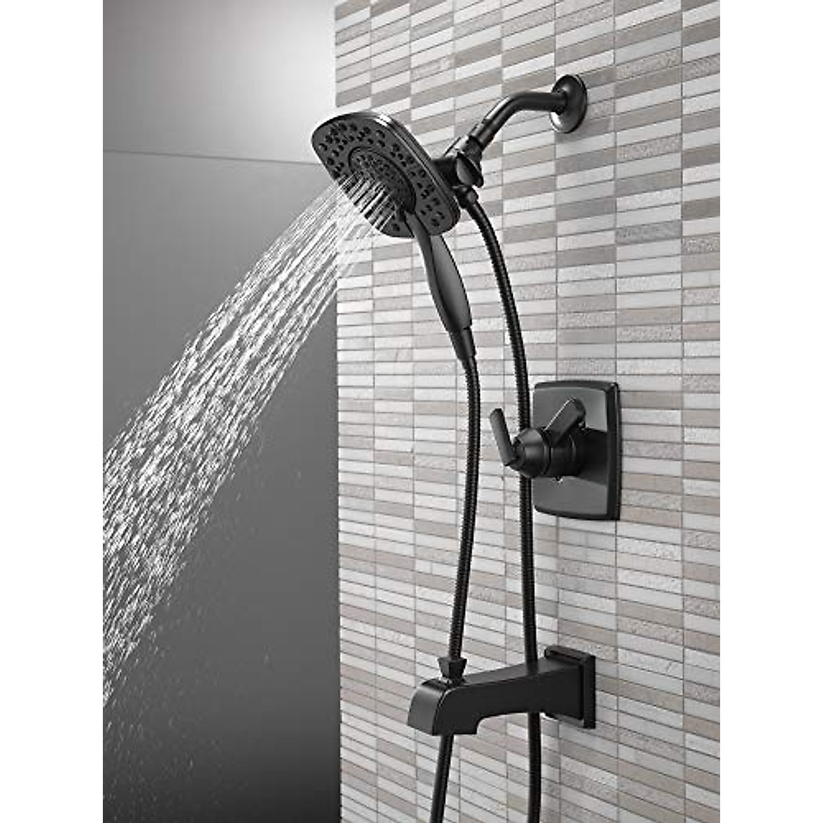 Delta Faucet T17464-BL-I Ashlyn Monitor 17 Series Trim with In2ition Two-in-One Shower Tub & Shower, Without Rough, Matte Black