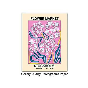 Flower Market Wall Art Prints - Flower Market Wall Decor - Abstract Minimalist Wall Art - Aesthetic Pictures - Mid Century Modern Gallery Wall Art - Museum Poster Set 8x10 - Matisse Style Prints