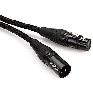 Warm Audio Premier Series XLR Female to XLR Male Microphone Cable - 20-foot,Black/Gold,Prem-XLR-20'
