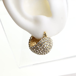 Sonateomber Chunky Gold Huggie Hoop Earrings for Women Sparkly Bling CZ Cubic Zirconia Rhinestone Statement Ball Teardrop Earrings Wedding Prom Jewelry Gift